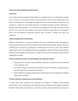 MasterClass Login Using Biometric Authentication.docx
