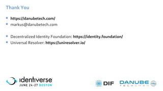 Masterclass on the DID Universal Resolver | PPT