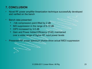 Novel RF Power Amplifier Linearization Proof-Of-Concept Bipolar Ne46134 | PPT