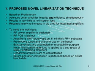 Novel RF Power Amplifier Linearization Proof-Of-Concept Bipolar Ne46134 | PPT