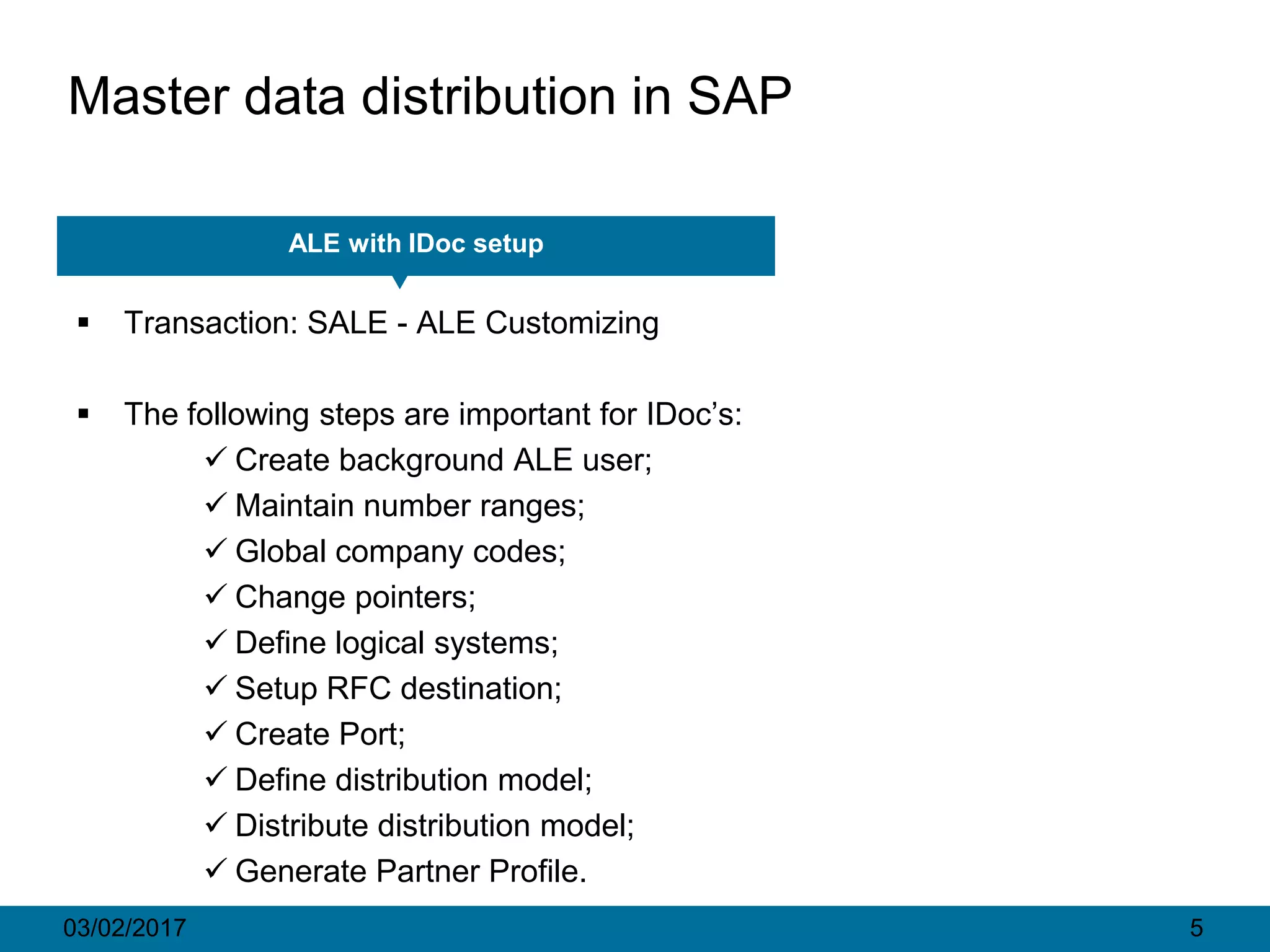 Master data distribution in SAP: implementation guide | PDF