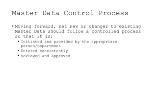 Understanding Master Data for ERP Systems | PPTX
