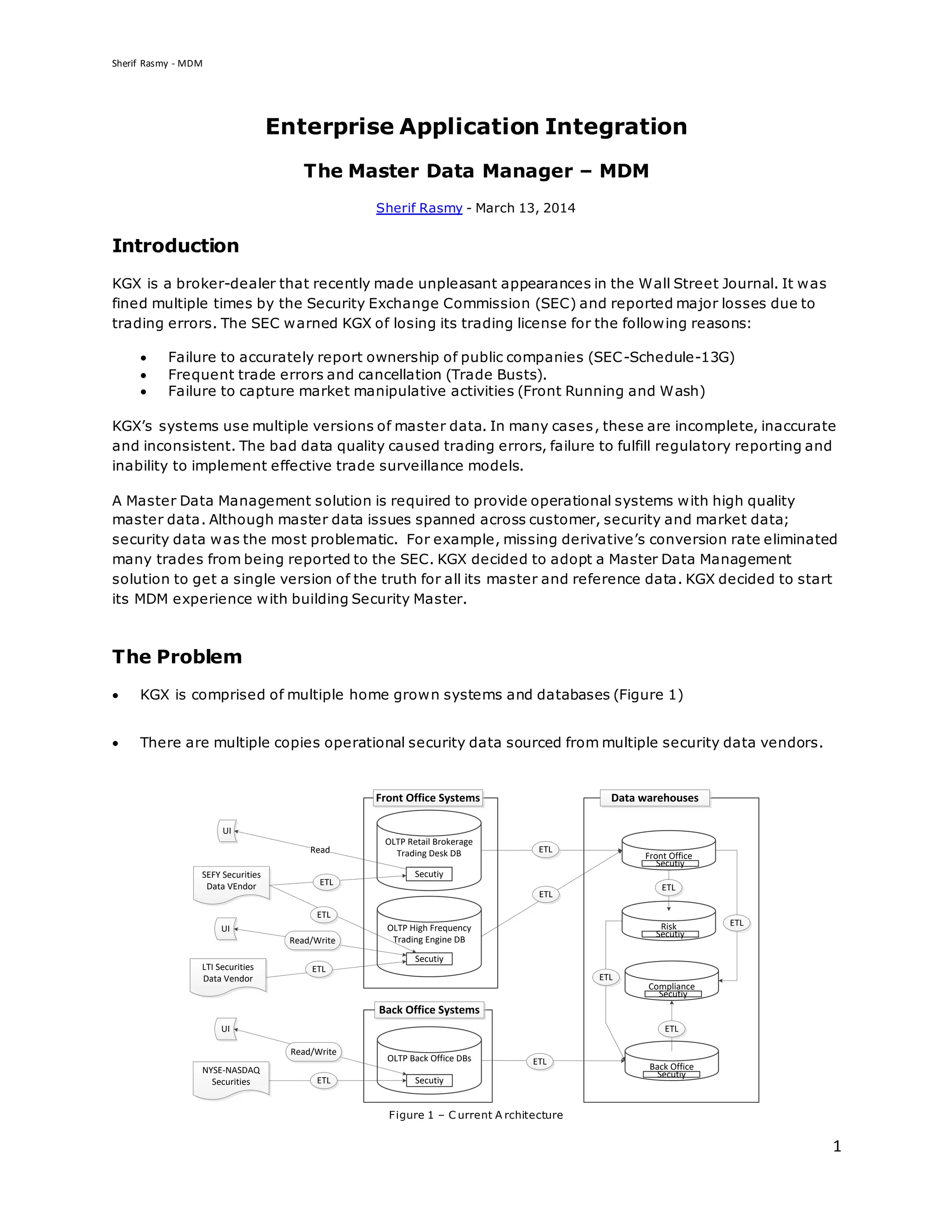 Master Data Management - Enterprise Application Integration | PDF