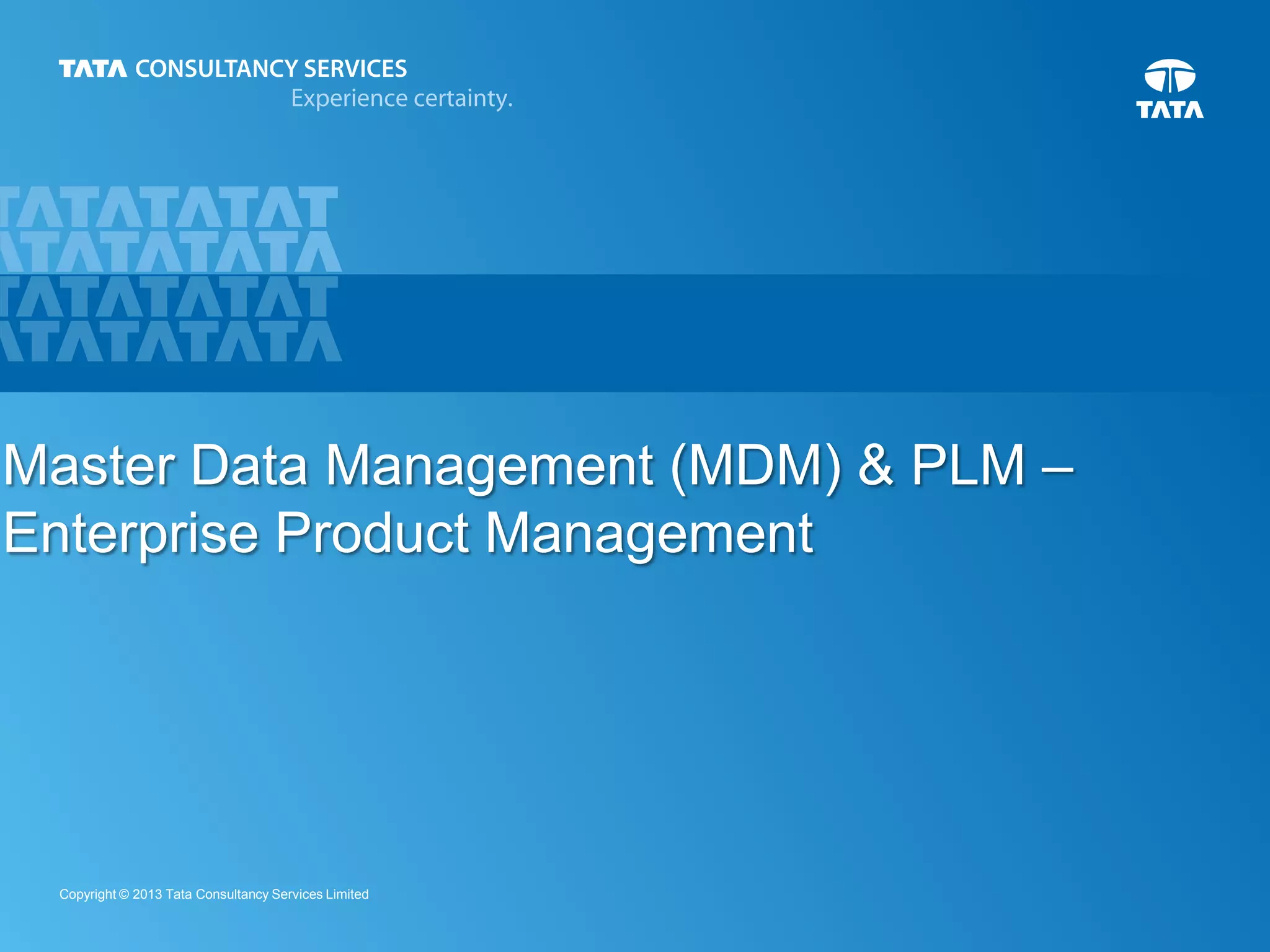 Master data management (mdm) & plm in context of enterprise product management | PPTX