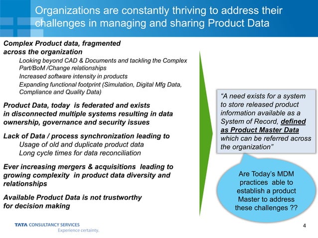 Master data management (mdm) & plm in context of enterprise product ...