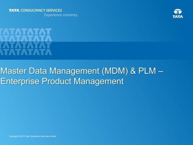 Master data management (mdm) & plm in context of enterprise product ...