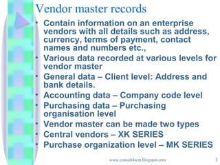 Master Data Records | PPT | Business | Business and Finance