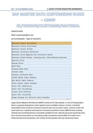 Master data tool lsmw | PDF | Desktop Publishing | Computer Software and Applications