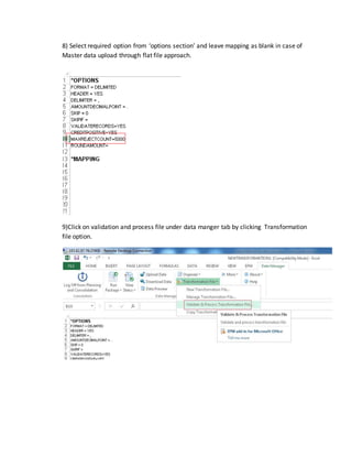 SAP BPC 10.0 NW FLAT FILE (csv)Master data upload doc | DOCX