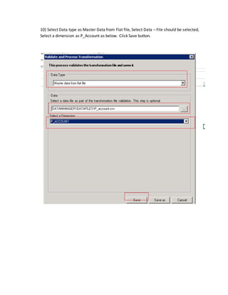 SAP BPC 10.0 NW FLAT FILE (csv)Master data upload doc | DOCX