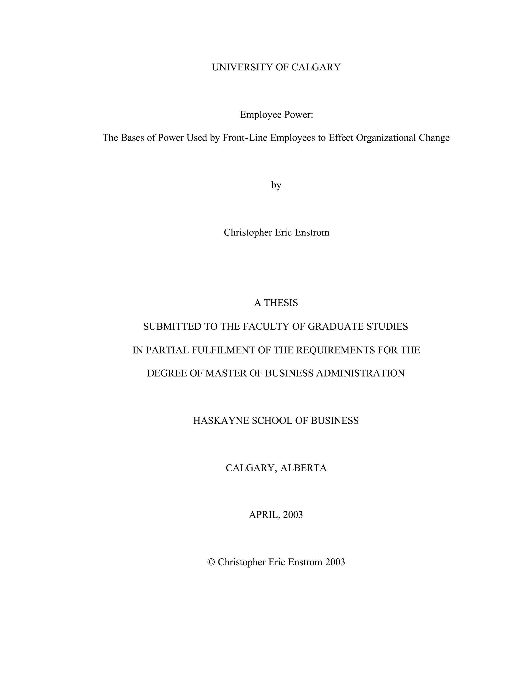 OCM MBA Thesis | PDF