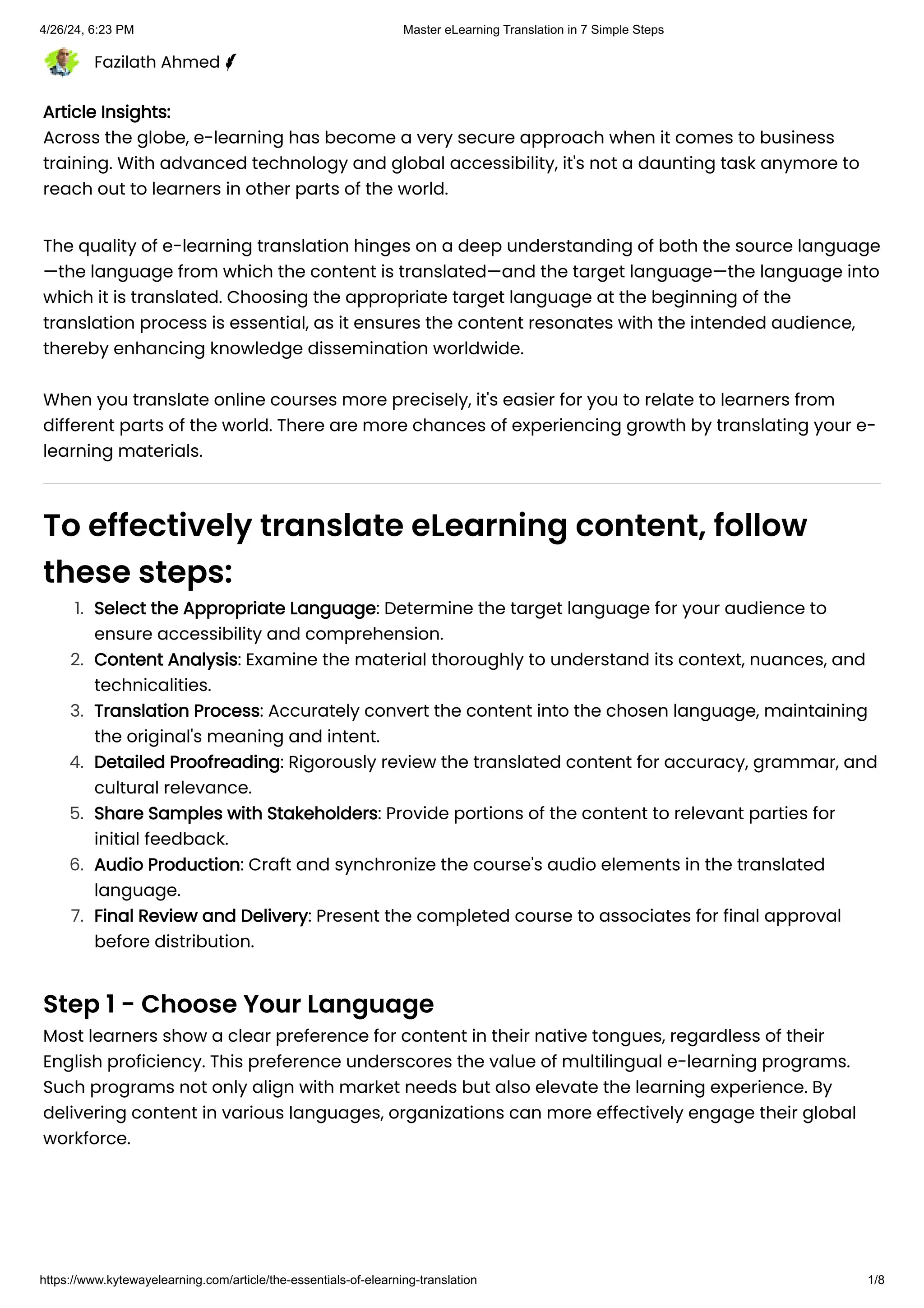 Master eLearning Translation in 7 Simple Steps | PDF | Internet for ...