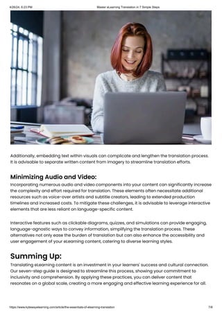 Master eLearning Translation in 7 Simple Steps | PDF | Internet for Beginners | Internet