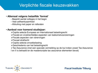 Master Fiscale Economie en Fiscaal Recht | PPT