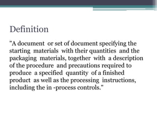 Master formula record | PPTX