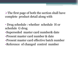 Master formula record | PPT