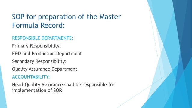 Master formula record | PPTX | Pharmaceutical Industry | Industries