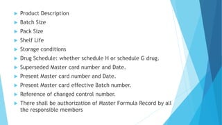 Master formula record | PPTX