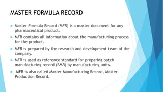 Master formula record | PPTX