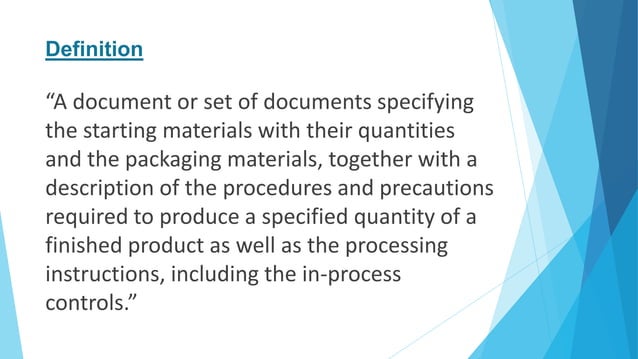 Master formula record | PPTX | Pharmaceutical Industry | Industries