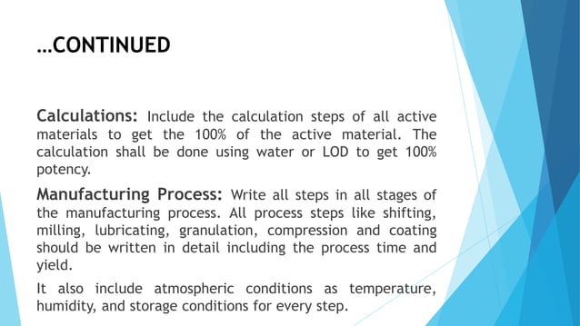 Master formula record | PPTX | Pharmaceutical Industry | Industries