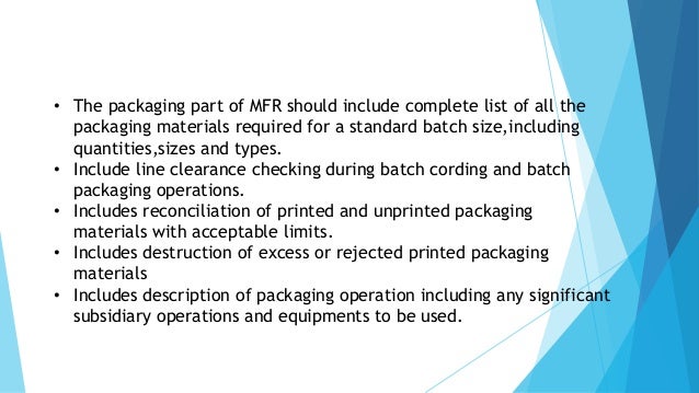 Master formula record