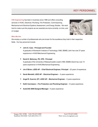 CSI Engineering Brochure | PDF