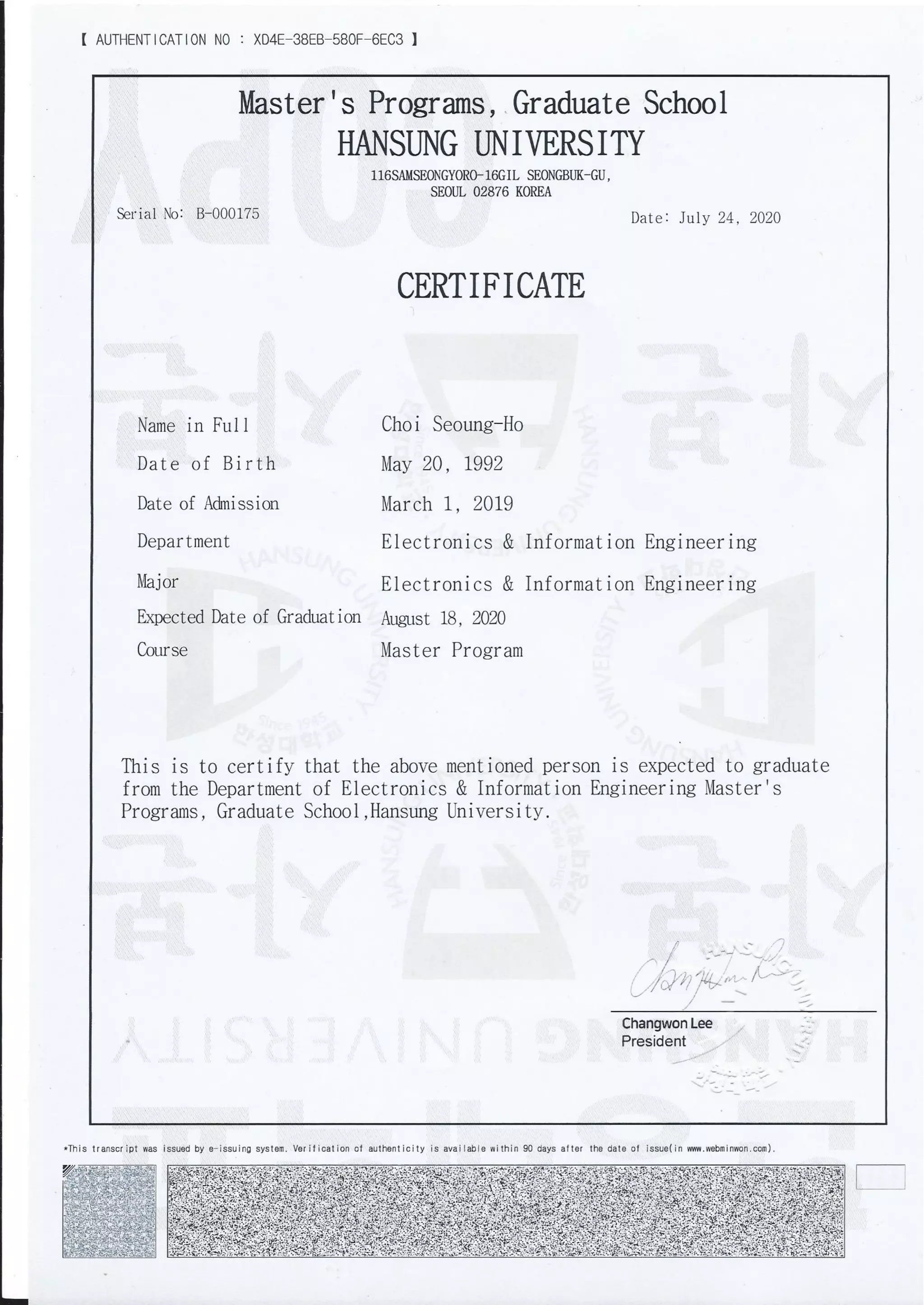 Master degree certificate | PDF