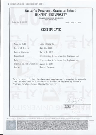 Master degree certificate | PDF