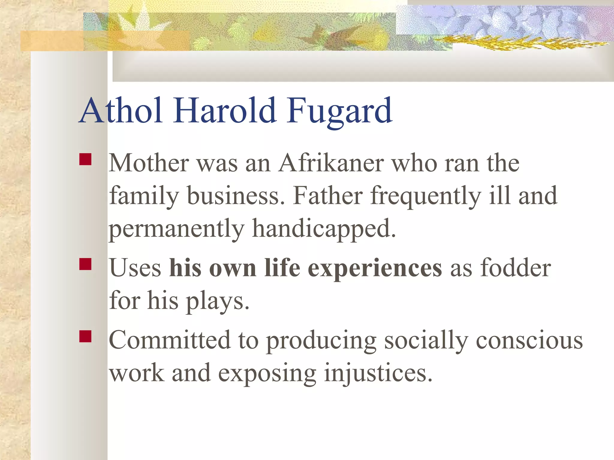 Master harold…and the boys | PPT | Africa Travel | Travel Locations