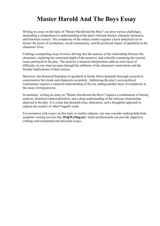 Master Harold And The Boys Essay.pdf