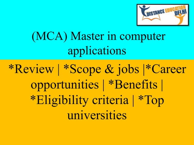 Master in computer applications (MCA) – scope & jobs, benefits ...
