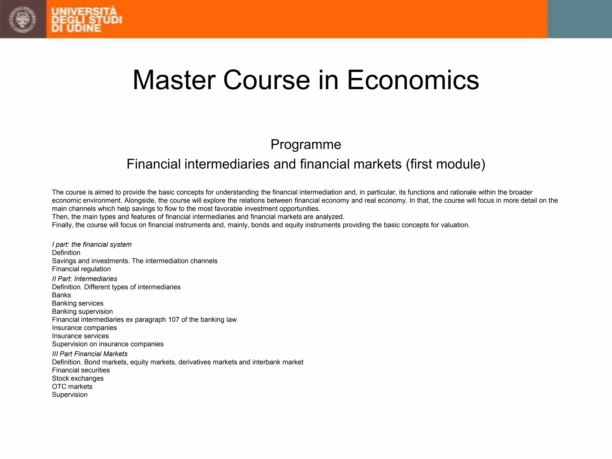 Master in economics | PPTX