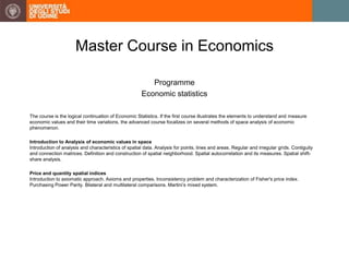 Master in economics | PPT