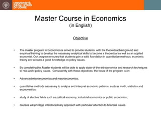 Master in economics | PPT