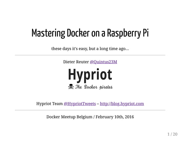 Mastering Docker on a Raspberry Pi | PPT