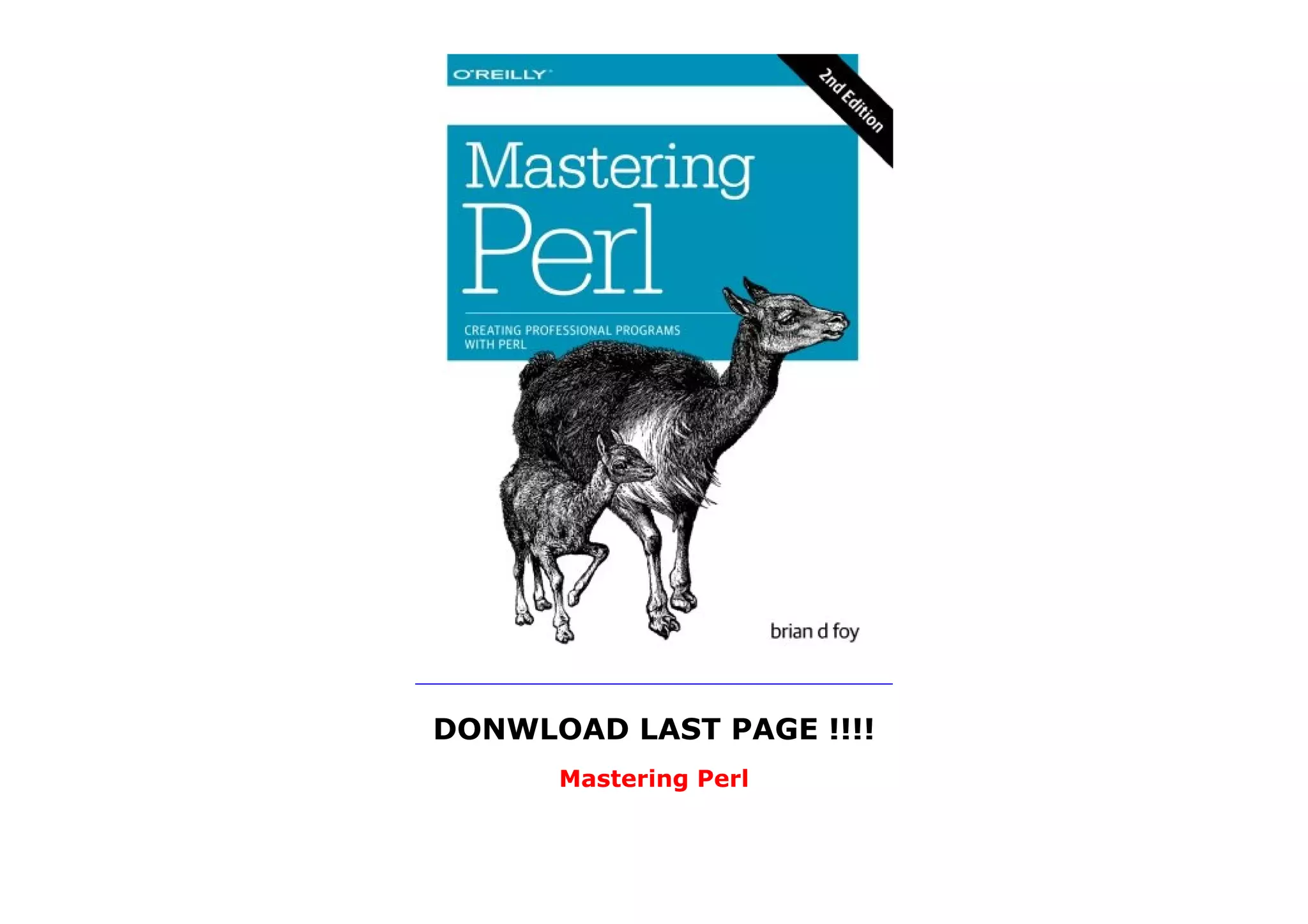 Mastering Perl | PPT