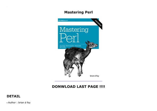 Mastering Perl | PPT