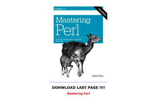 Mastering Perl | PPT