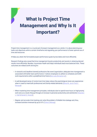 Mastering Project Time Management: The 5-Step Guide and Tips | PDF ...