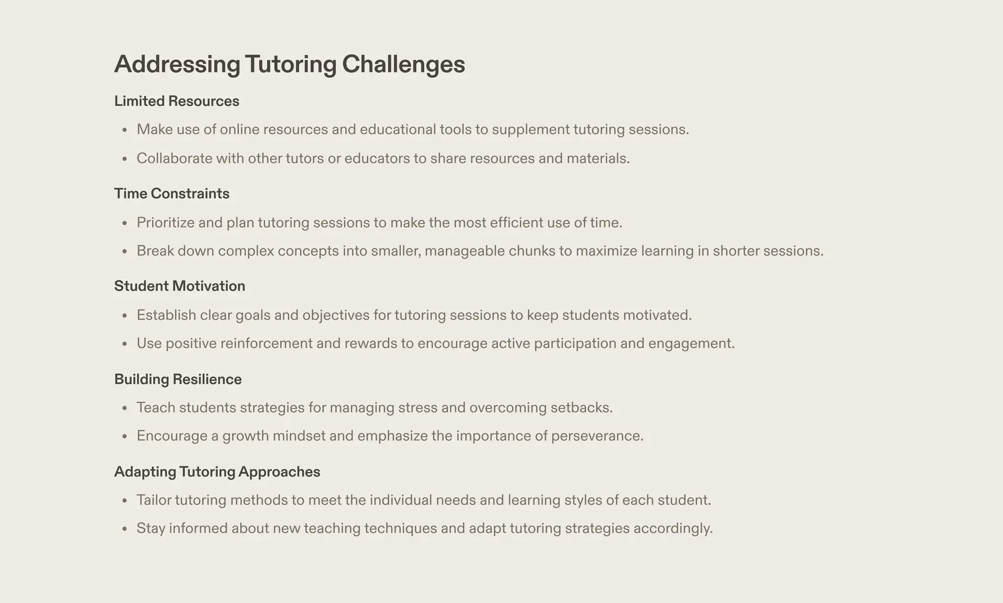 Mastering Tutoring Challenges: Strategies for Student Success | PPT