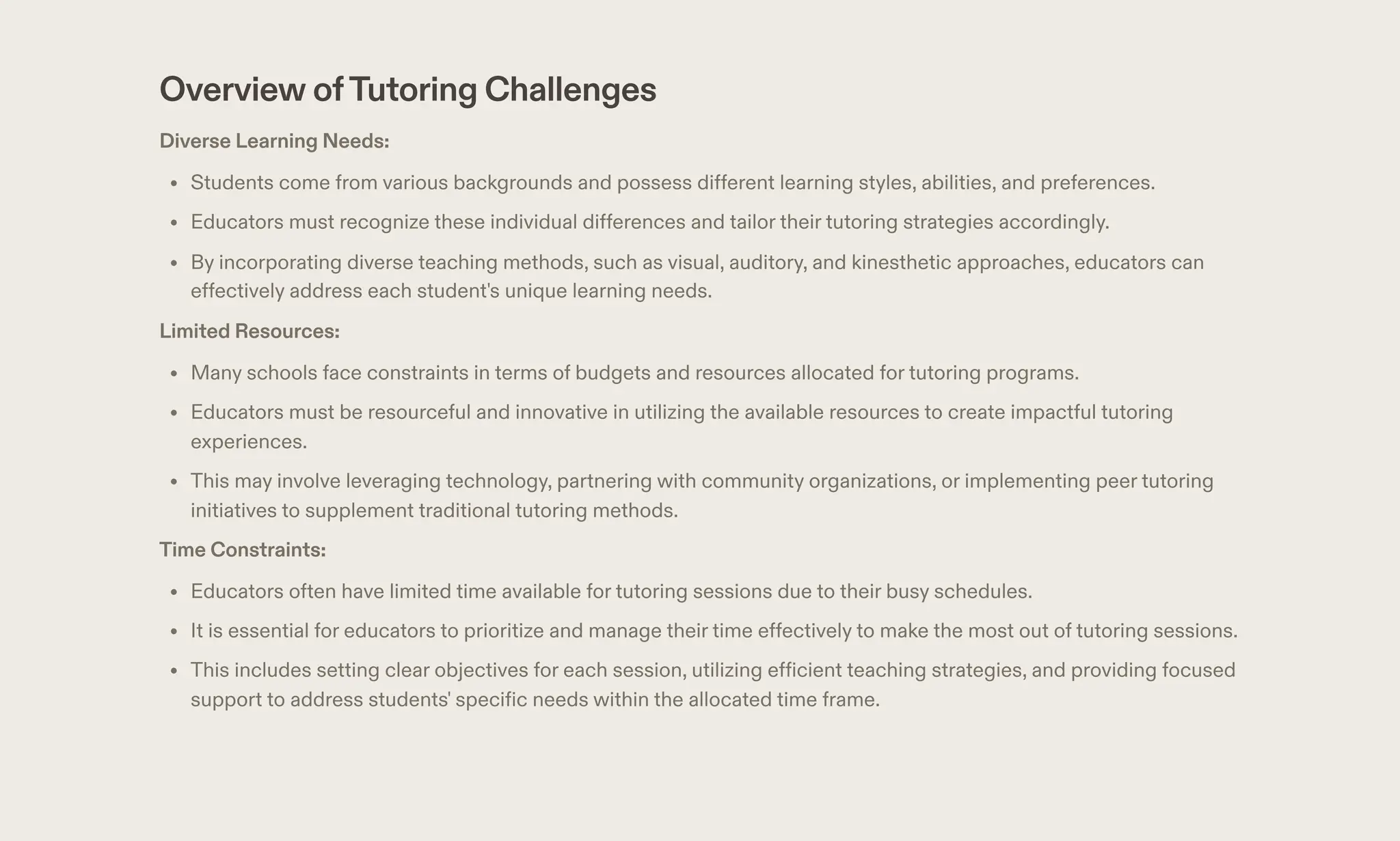 Mastering Tutoring Challenges: Strategies for Student Success | PPT
