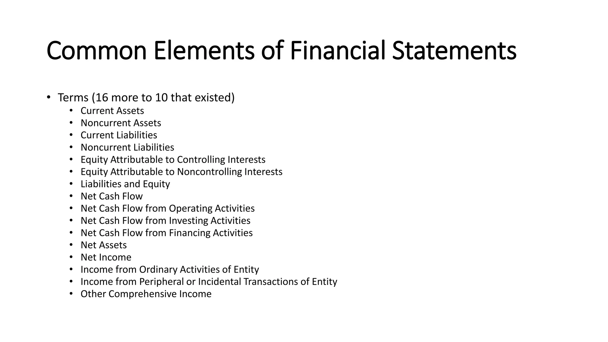 Common Elements of Financial Statements | PPTX