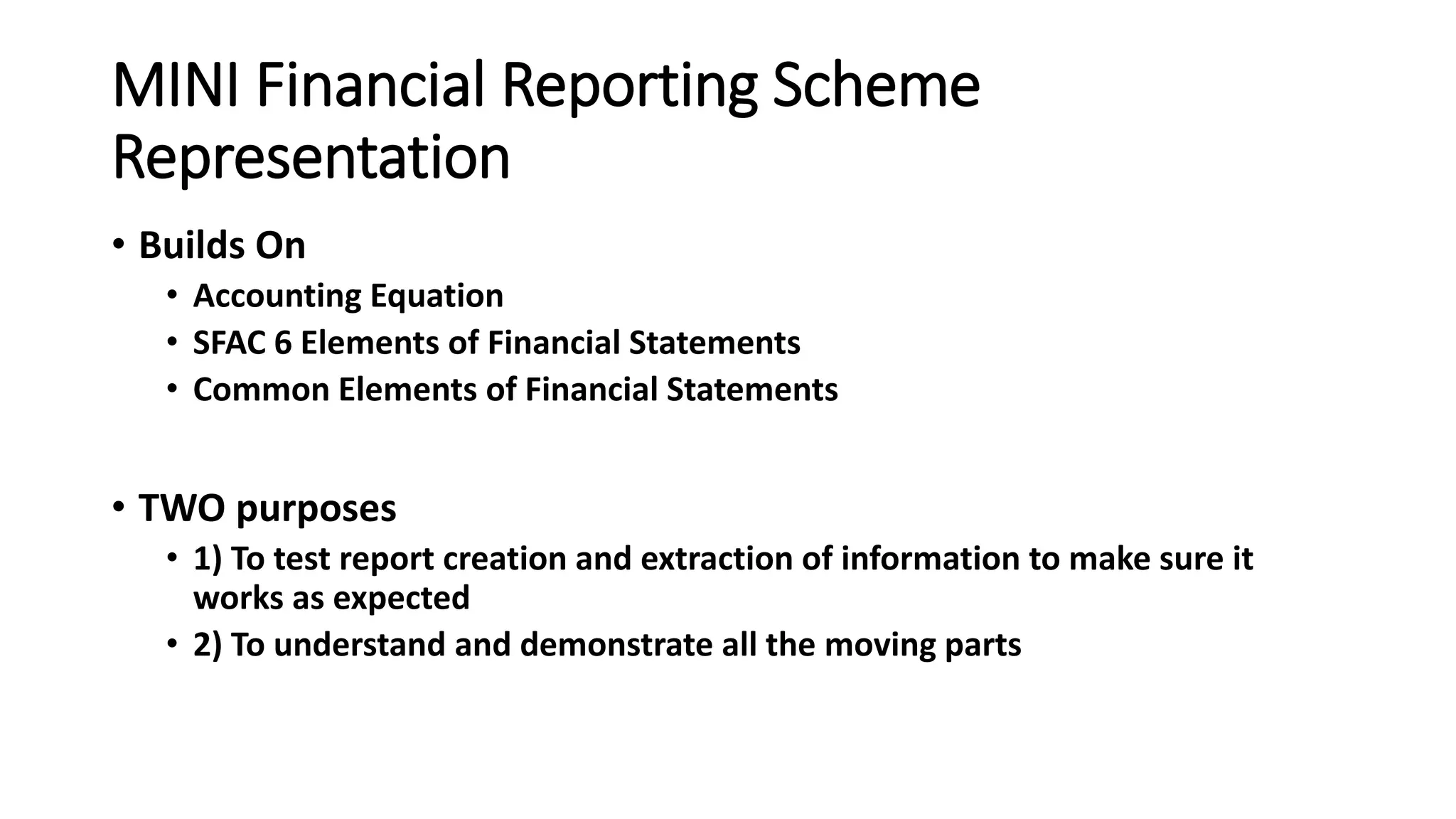 MINI Financial Reporting Scheme | PPT