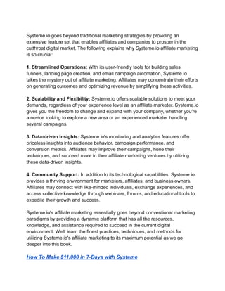 Mastering Affiliate Marketing with Systeme.io: A Comprehensive Guide | PDF