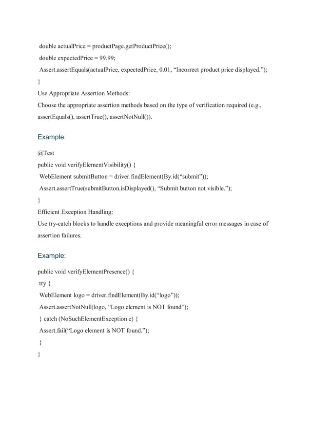 Mastering Assertions In Automation Testing Importance And Best Practicespdf