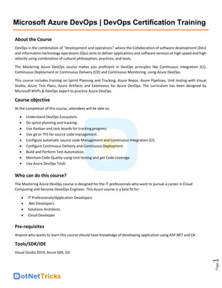 Mastering azure devOps - Dot Net Tricks | PDF | Cloud Computing | Internet