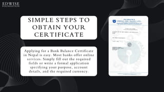 Mastering Bank Balance Certificates for Study Abroad Success. | PPT