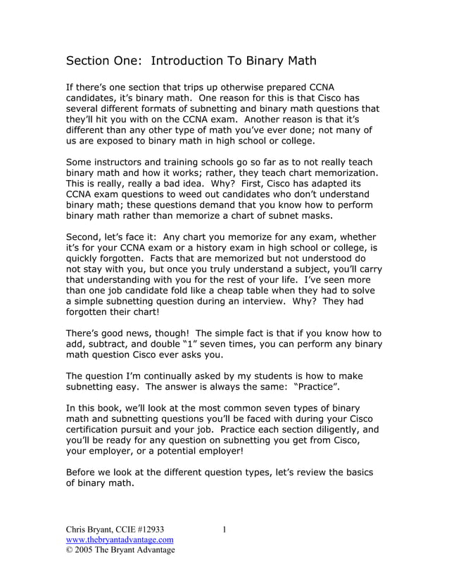 Mastering binary math_and_subnetting | PDF