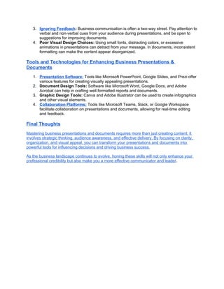 Mastering Business Presentations & Documents_ The Key to Persuasion and ...